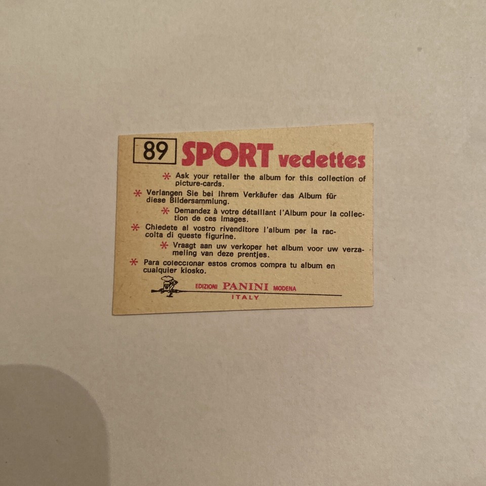 1974 Panini Vedettes SPORTS FIGURE No. 89 NEW WITH VELINA | eBay
