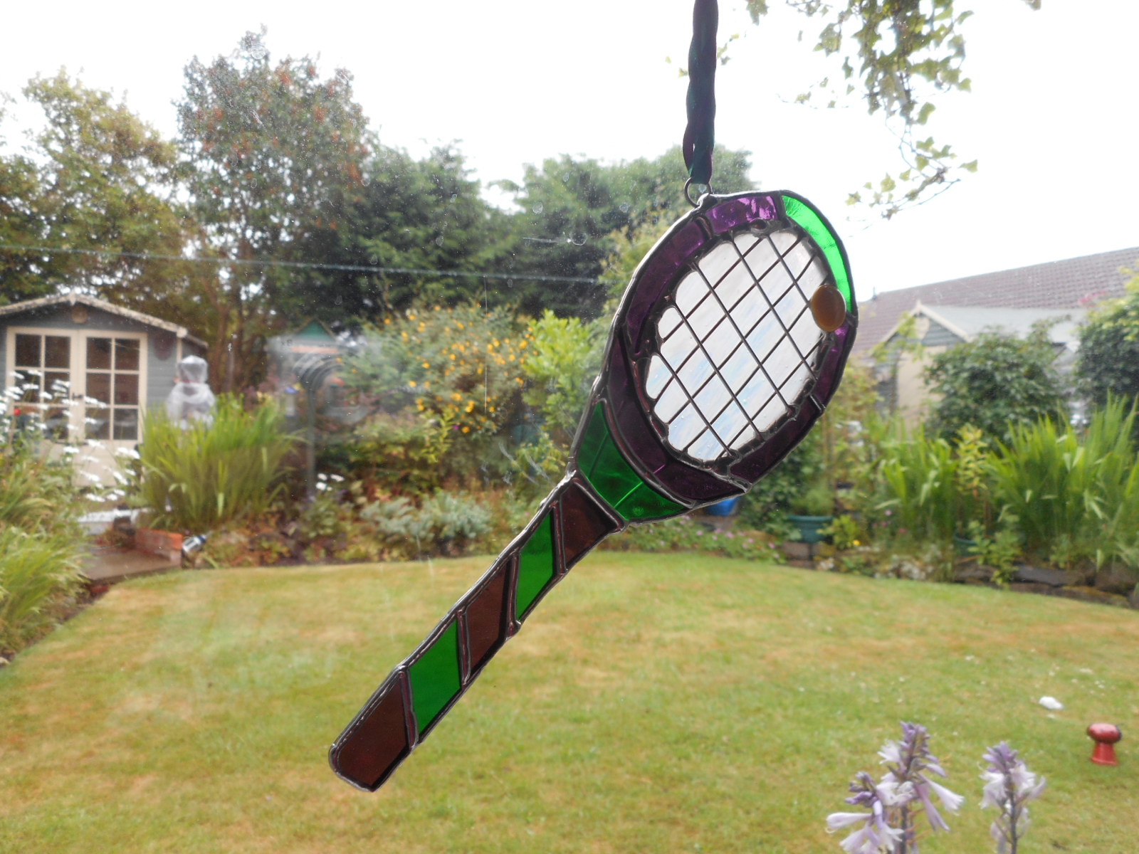 Stained Glass Wimbledon Tennis Racket Suncatcher or Wall Mount. | eBay UK