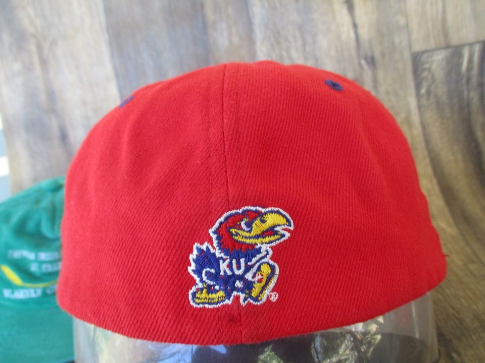 Vintage NCAA KU Kansas Jayhawks Hat Red Fitted M/L Cap Zephyr #6 | eBay