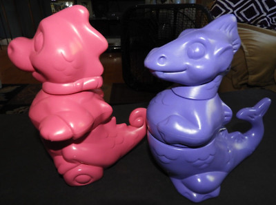 2 TUPPERWARE Dinosaur Dragon Tuppertoys Pink Purple Interchangeable ...