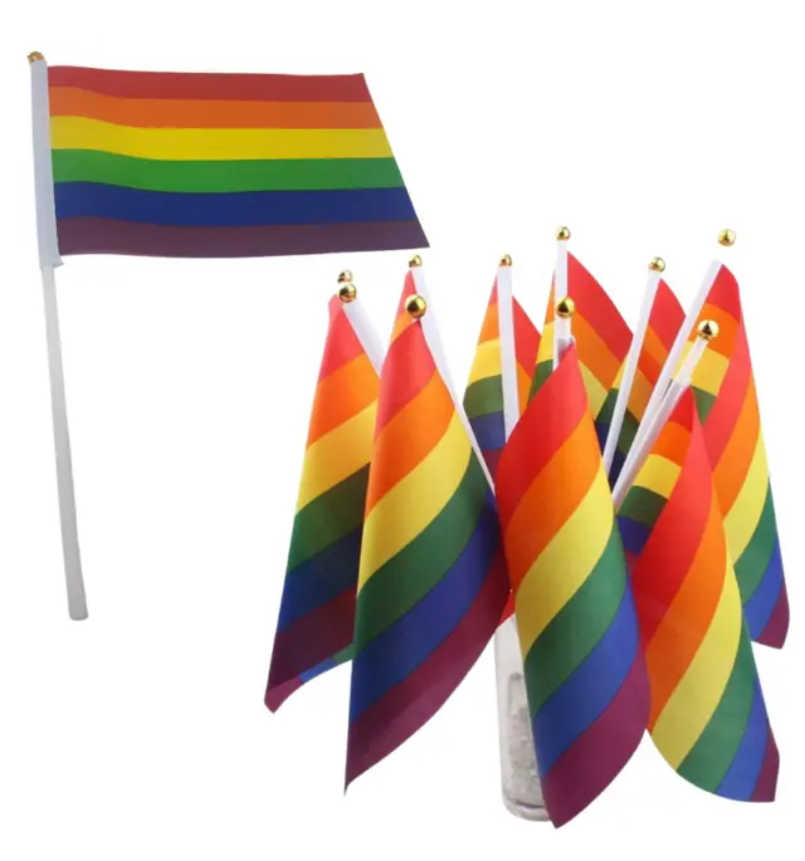10PCS 10x15cm Rainbow Pride Flag Gay Party LGBT Crafts Table Desk Top ...
