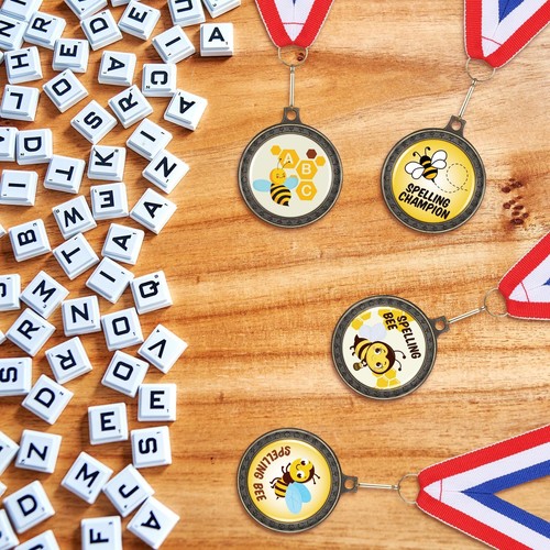 8 Pcs Spelling Bee Award Medals 2 Inch Metal Winner Medals with Neck ...