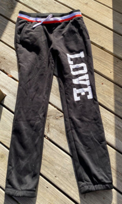 LOVE Logo Black Sweat Pants Jogger Pants stretch Waist LOVE New York ...