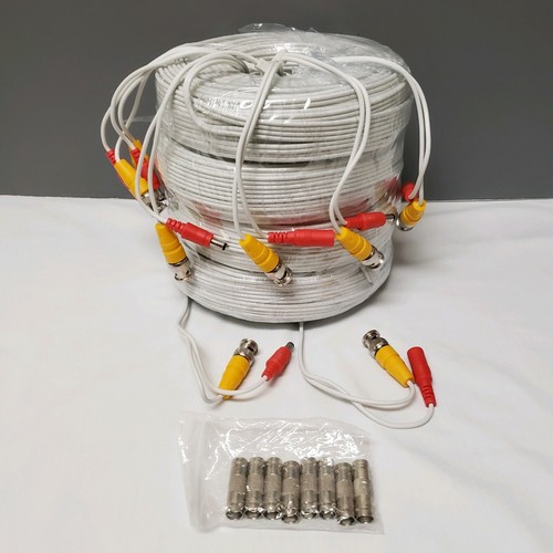 200ft Power Video Security Camera BNC Cable CCTV Wire Cord w Extension ...