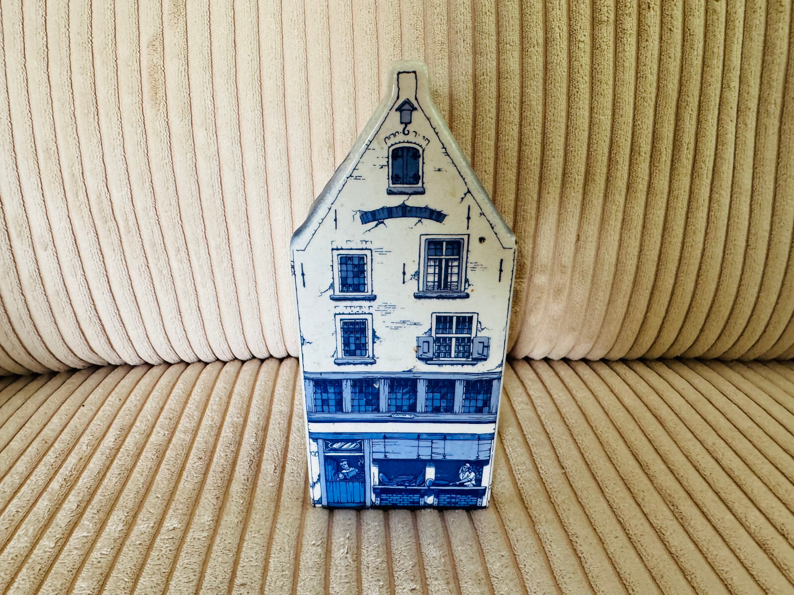 Old Vtg Delft Blue Handpainted Building LOT Clothing Store Bakery Dutch ...