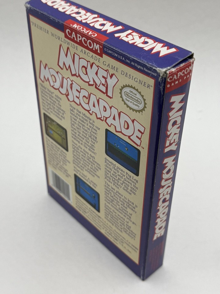 Mickey Mousecapade NES BLANK BANNER Misprint Label Complete In Box ...