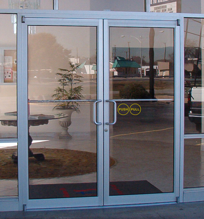 Pull Push Door Stickers Shop Window Salon Bar Cafe Restaurant Office ...