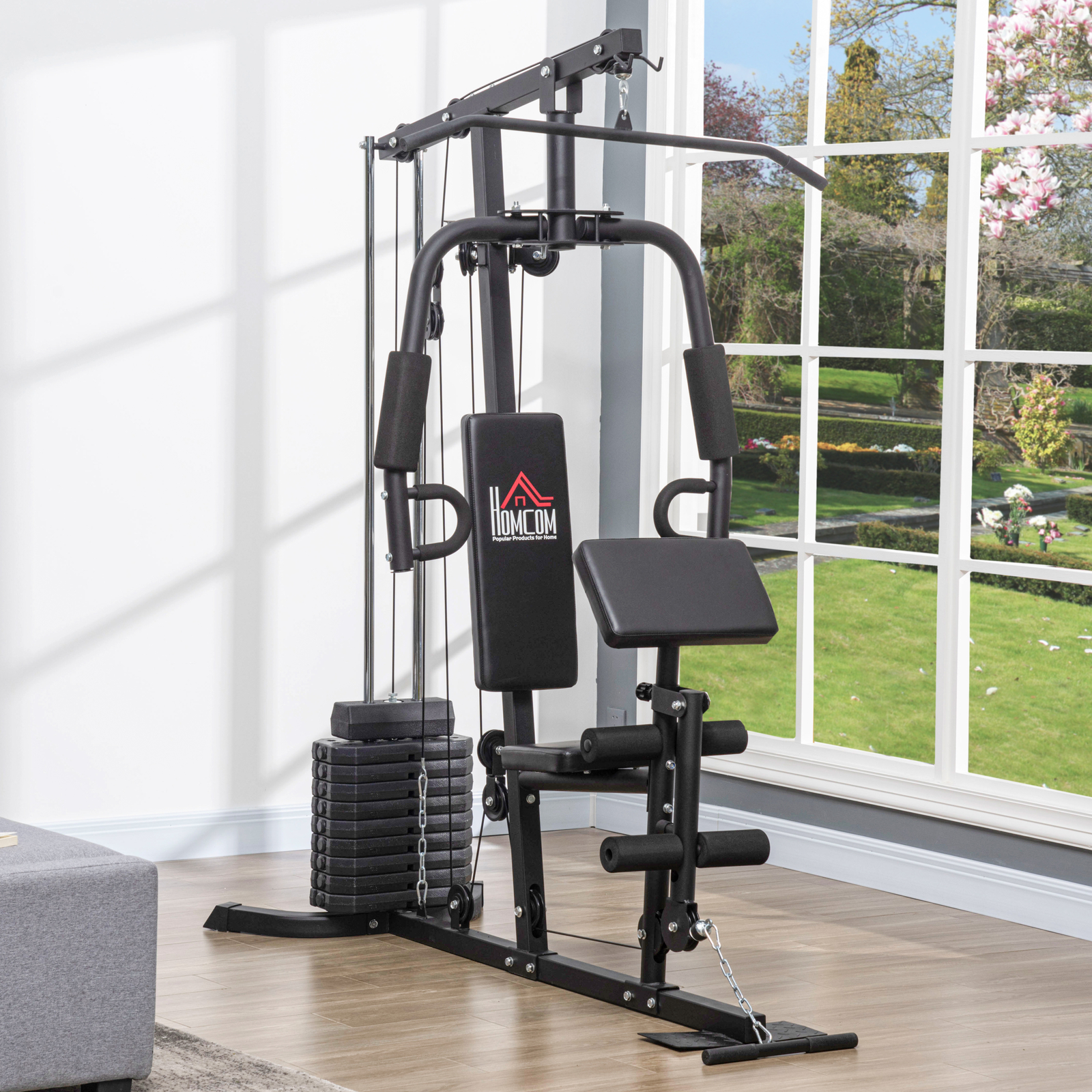 Multifunction Home Gym Machine with 45kg Weight Stack, for Full Body ...