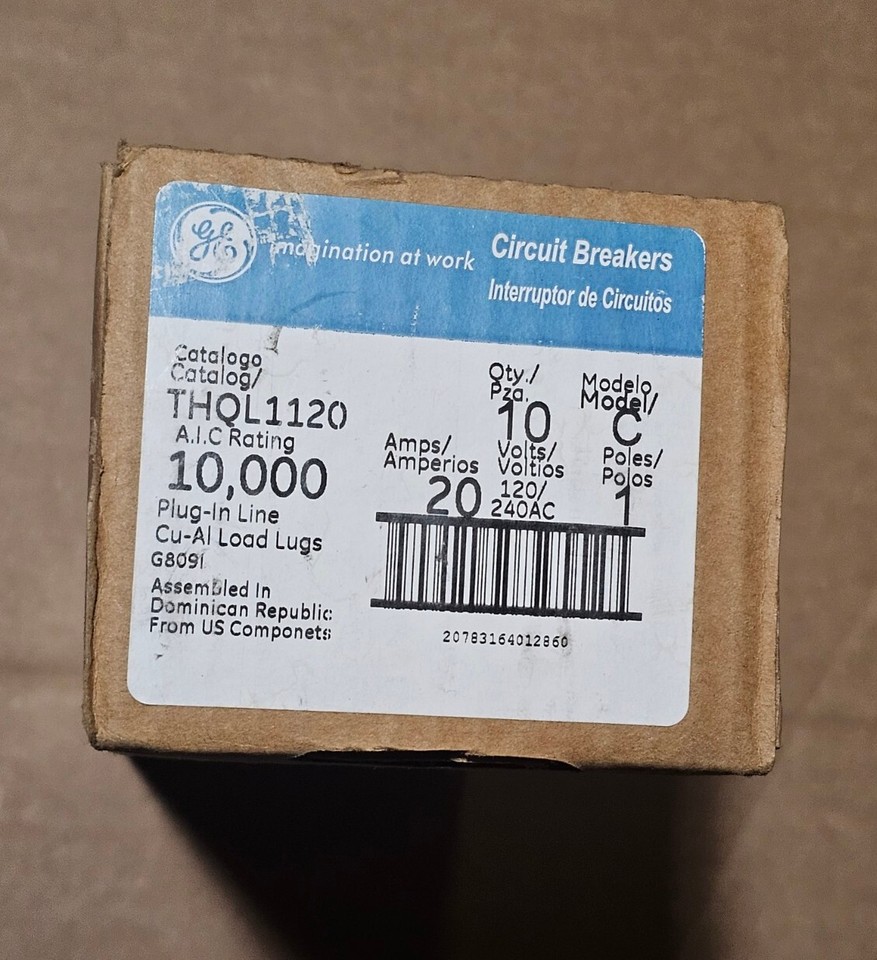 Lot Of 20 GE Q-Line THQL1120 20A 120V Single Phase Circuit Breaker ...
