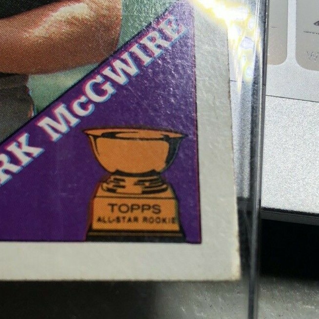 Topps Rookie Mark McGwire #580 Baseball Card ERROR CARD Blue Line ...