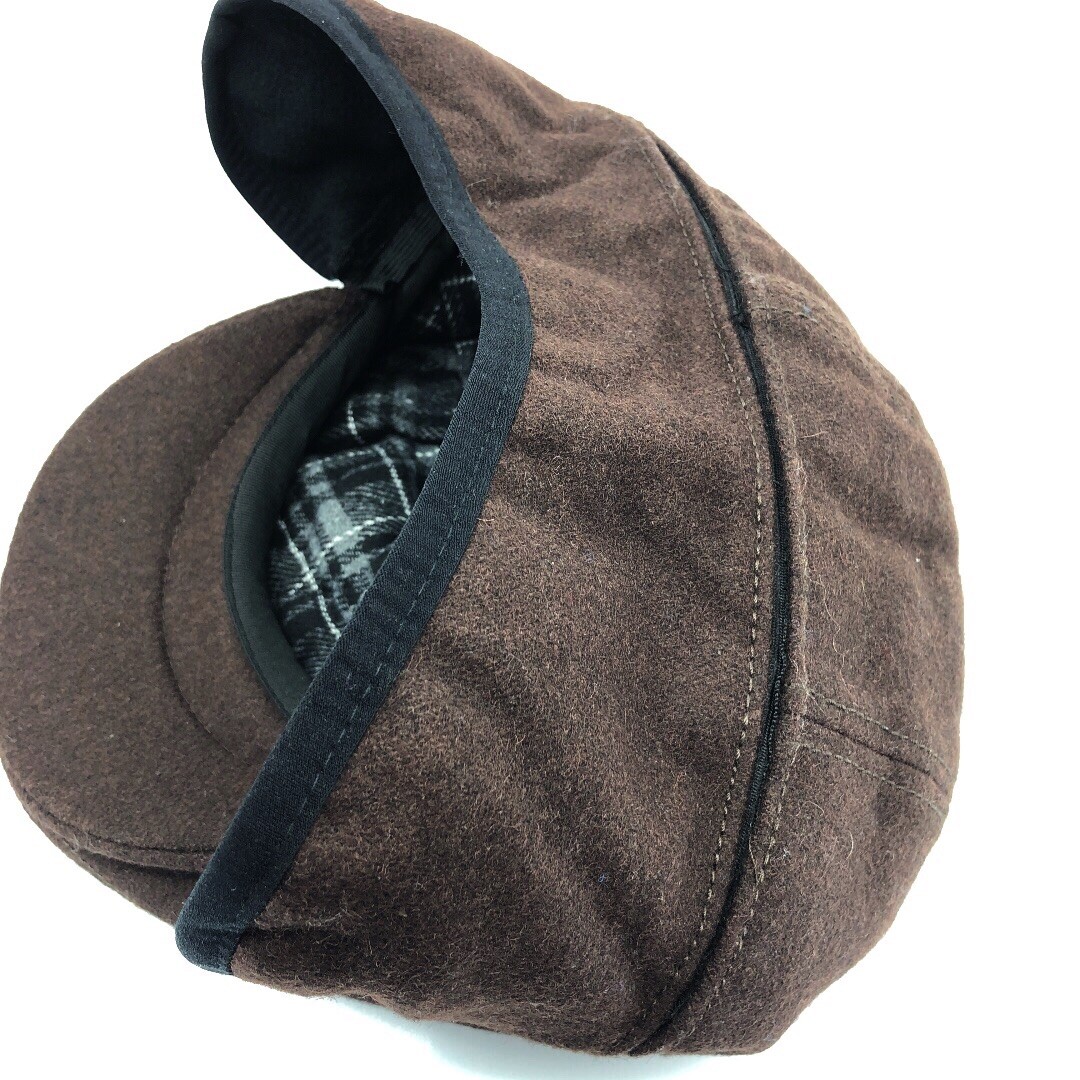 Epoch Hats Company Mens Brown Snap Front XL 100% Wool Hat with Ear ...