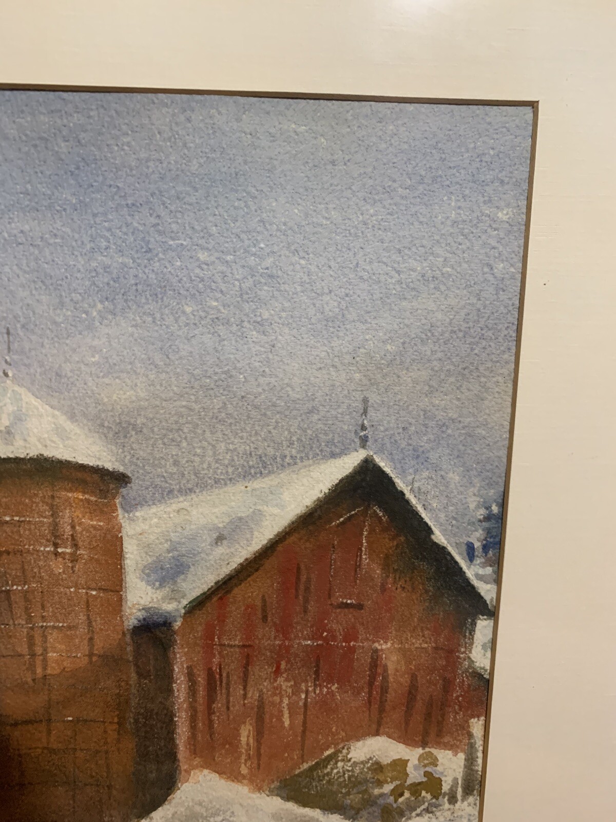 James William Ashcroft (1891-1971) Watercolor Winter Barn 25x21 | eBay