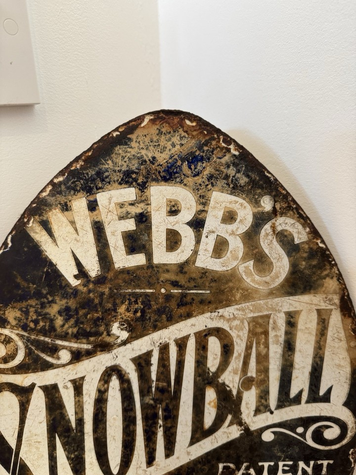 Extremely Rare Webbs Snowball Flour Enamel Sign Vintage Advertising ...