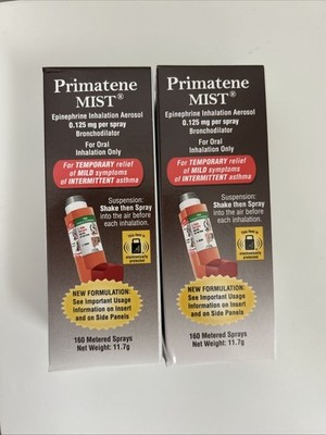 2-Pack - Primatene Mist Epinephrine Inhalation Aerosol - EXP 08/2026 ...