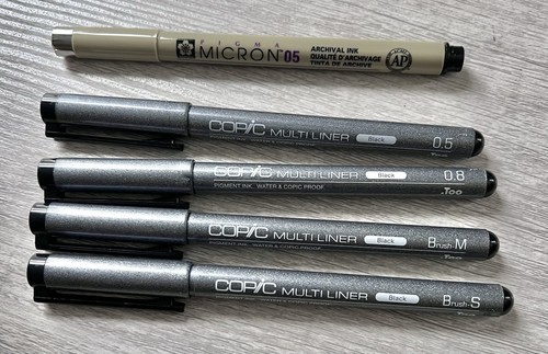 Pen Bundle Micron Copic Multiliner Black New | eBay