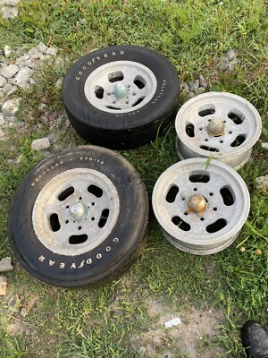 Shelby Slotted Mag wheel And Tire old school Vintage 6 Bolt E-70-14 | eBay