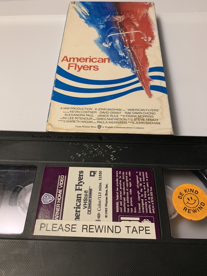 Vtg American Flyers VHS, 1995 Kevin Costner David Grant Rae Dawn Chong ...