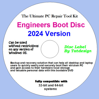 Engineers Boot Disc Disk Recovery Fix Repair Windows XP/Vista/7/8/10/11 DVD/CD | eBay