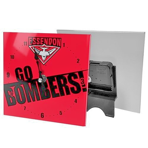 Essendon Mini Glass Desk Clock AFL Footy Sporting Office Entertainment ...