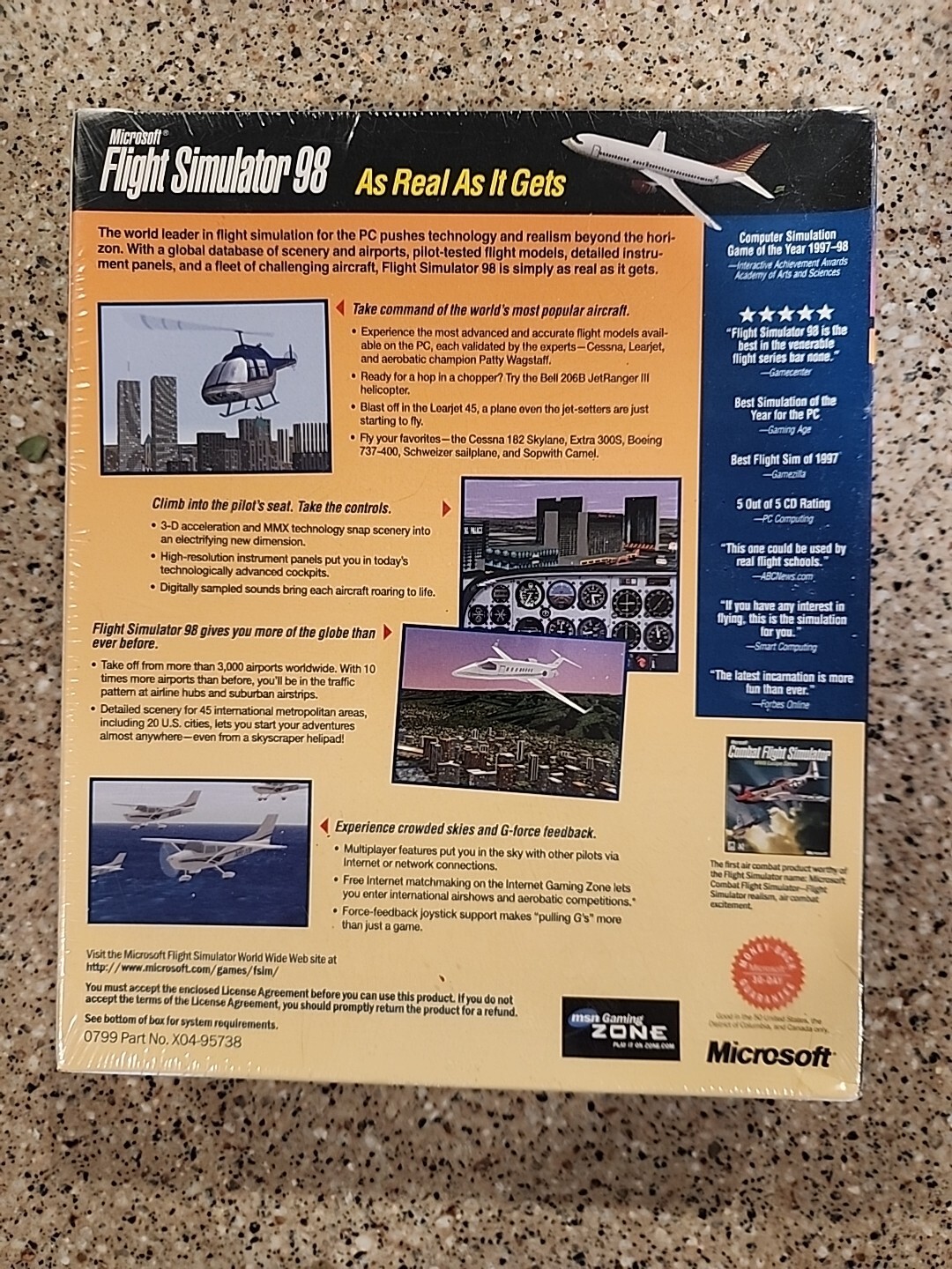Microsoft Flight Simulator 98 BOX NEW AND SEALED 1998 PC 659556176365 ...