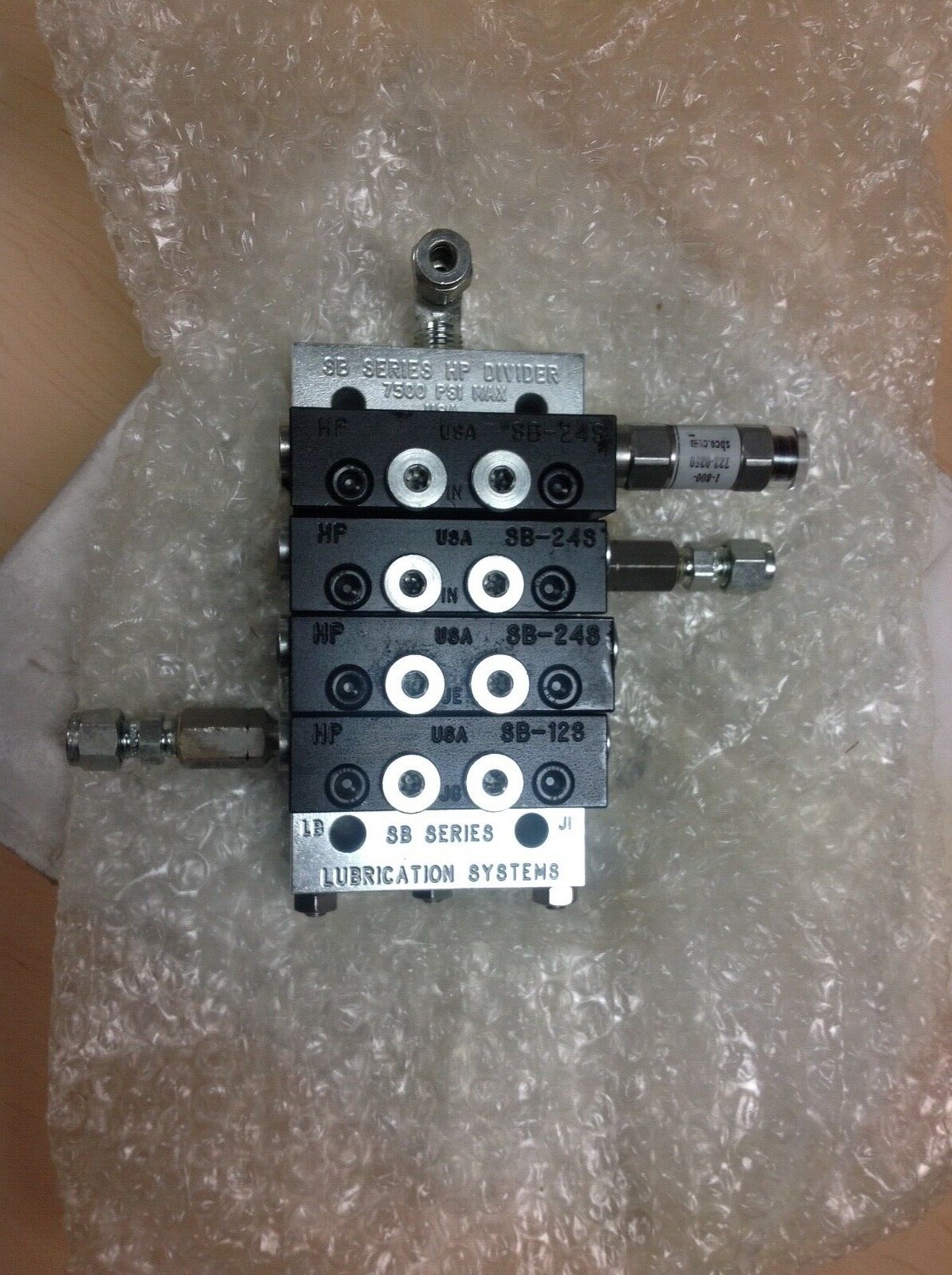 ARIEL Hydraulics HP Divider Valve Block Max 7500 psi Bank of 4 Valves ...
