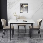 Deluxe Square Table Kitchen Eating Table Anti Scratch Glossy Marble Top ...