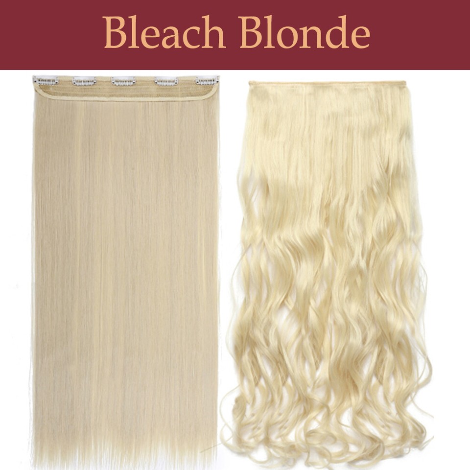 One Piece Clip in Half Full Head Hair Extensions Look Like Human Heat ...