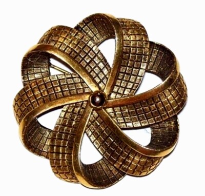 Vintage Big 60's Statement High End Big Gold Tone Brooch Pin D034 | eBay