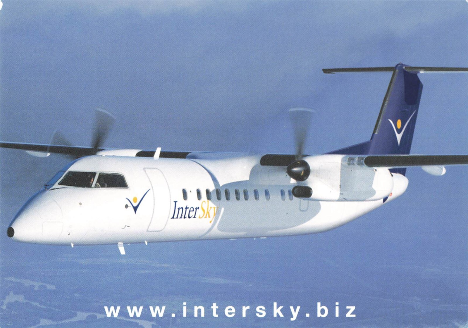 Postcard Airline INTERSKY Dash 8-300 Quiet von Intersky AUC1. | eBay