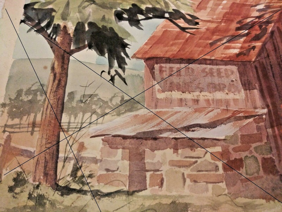 Authenticate J. Robert Burnell Painting, Watercolor, Landscape w/ Barn ...