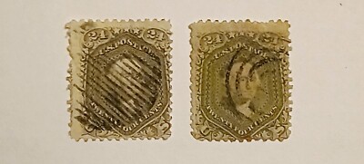 Civil War Era 1863 Pair Of Scott Cat#78 And #78b Used Fancy Cancel ...