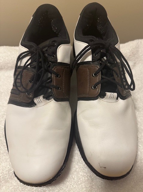 Adidas Golf Adiwear Spiked Shoes White Brown Cleat Men’s Size 12 US | eBay