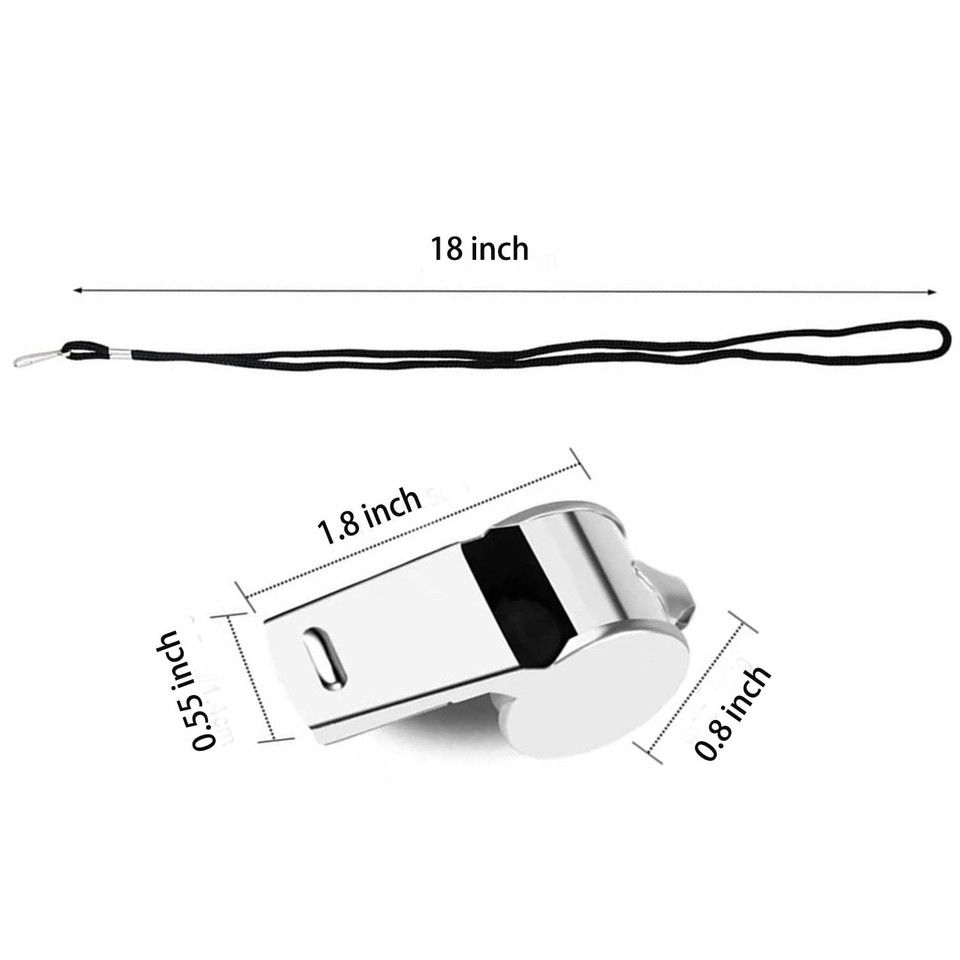 suyncyi 6Pack Stainless Steel Whistle with Lanyard, Loud stainless ...