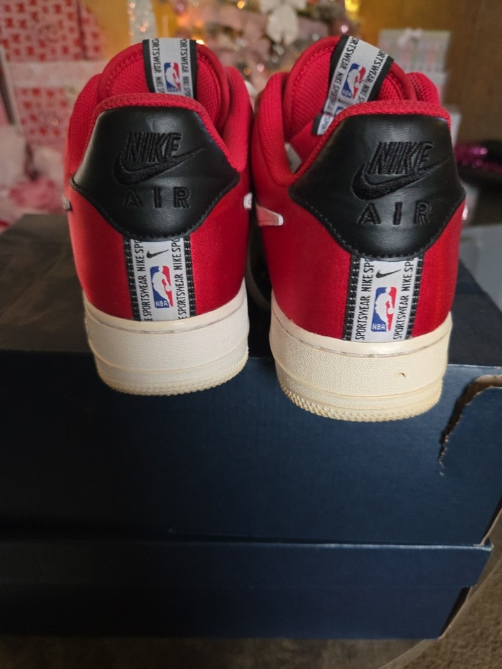 NBA Nike Air Force 1 Men's Low Authentic White Red Black Sneakers 9 ...