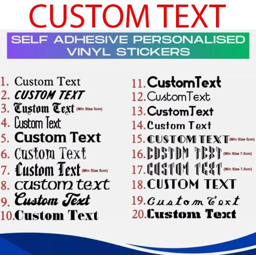 Custom Personalised Name Vinyl Sticker Fancy Font Text Decal for Wall ...