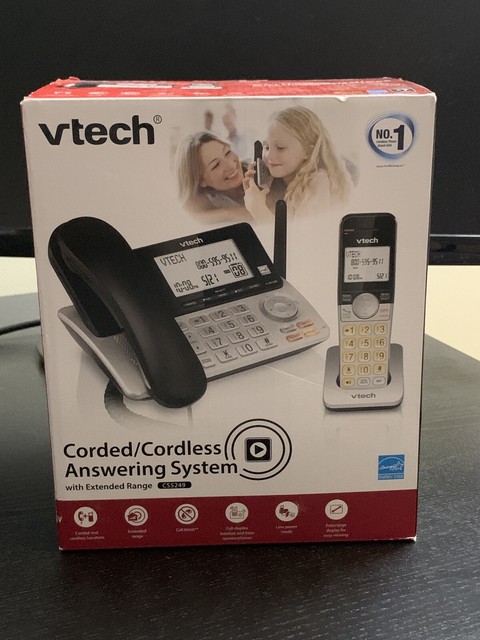 VTech CS5249 DECT 6.0 Expandable Corded & Cordless Phone With Answering ...