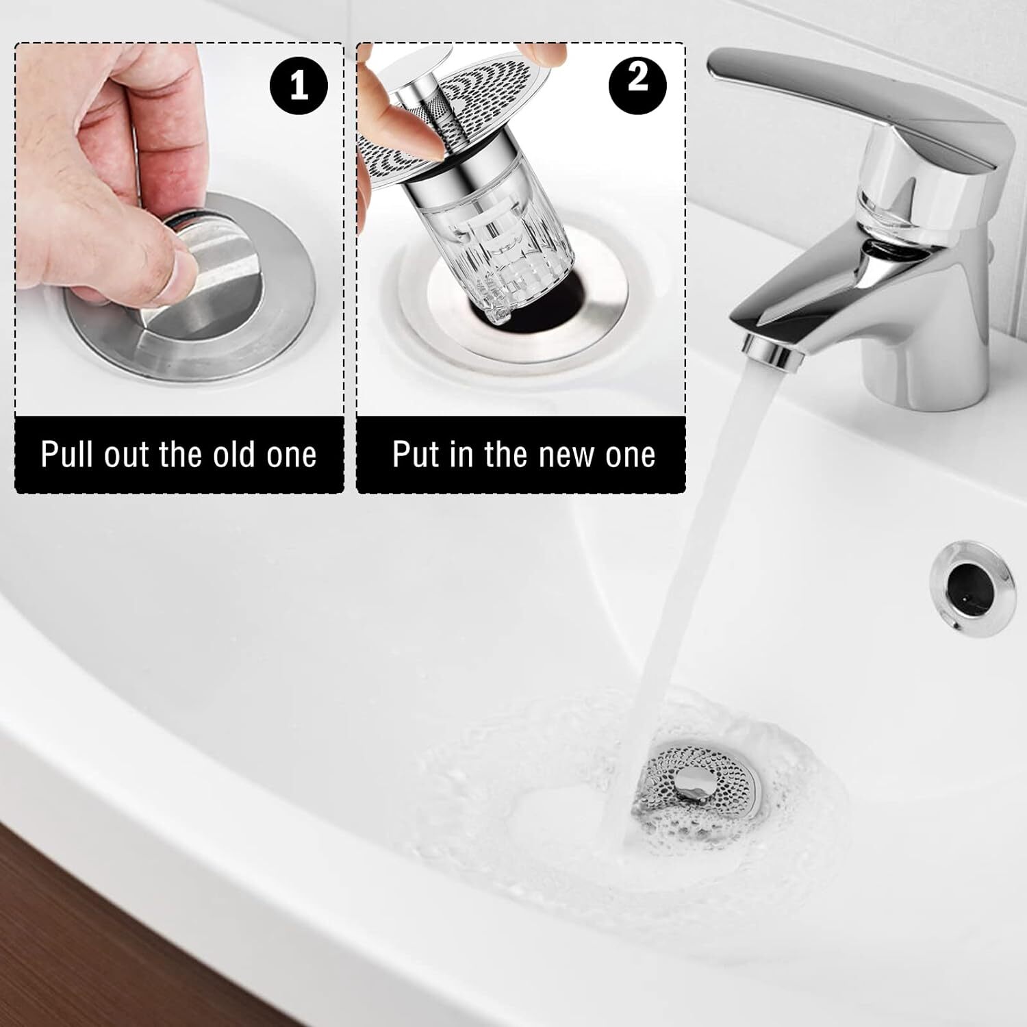 Sink Strainer Pop Up Kitchen Sink Waste Plug Filter Drain Stopper 34 ...