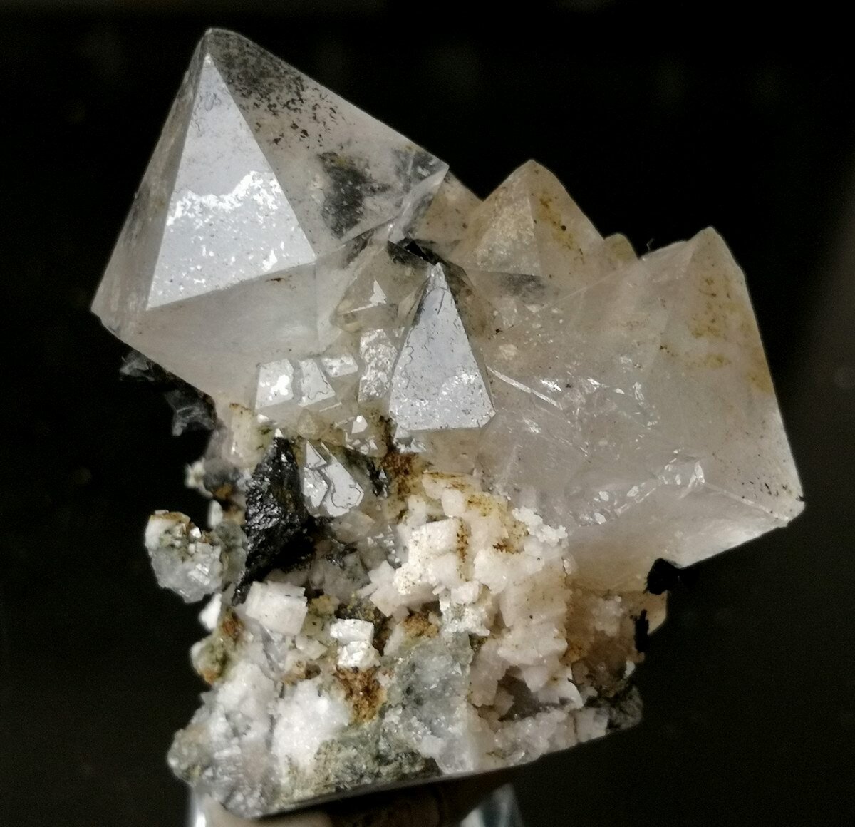 46mm Sharp Scepter Quartzs w/ Black Magnetite & Dolomite Inner Mongolia ...