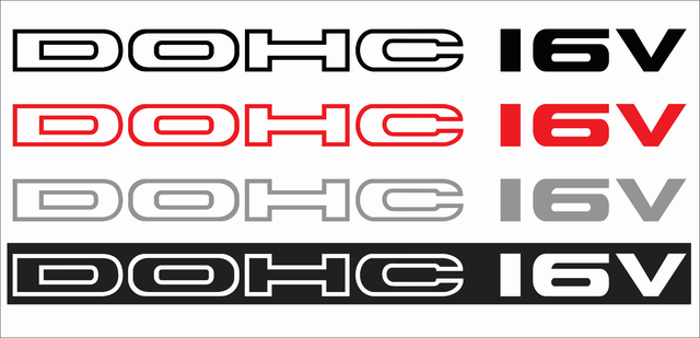 DOHC 16V Vinyl Sticker Decals - SET of 2 | eBay