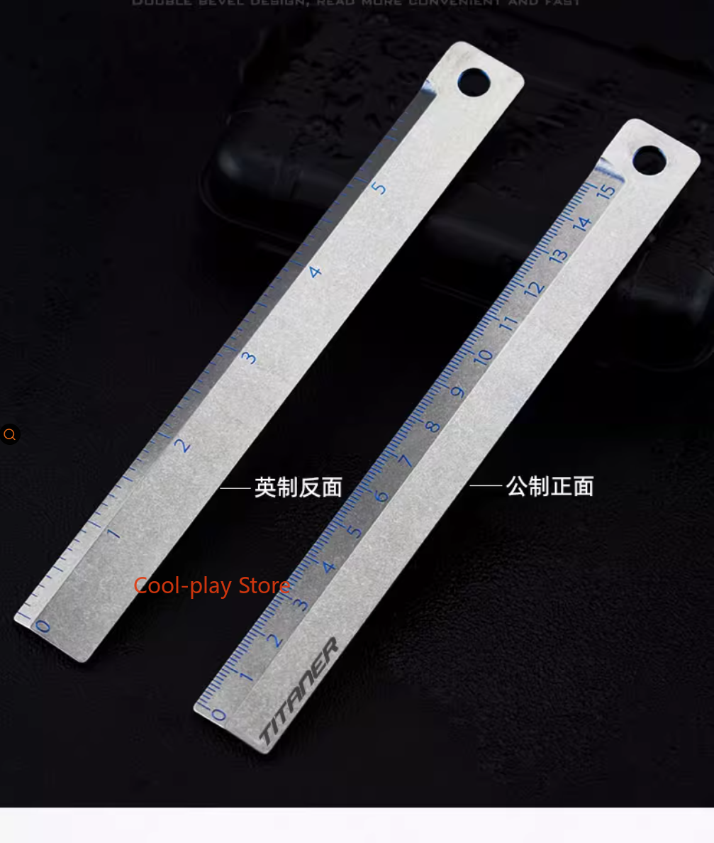 TC4 Titanium Alloy Double-sided Straight Ruler Measuring Marking Scale ...