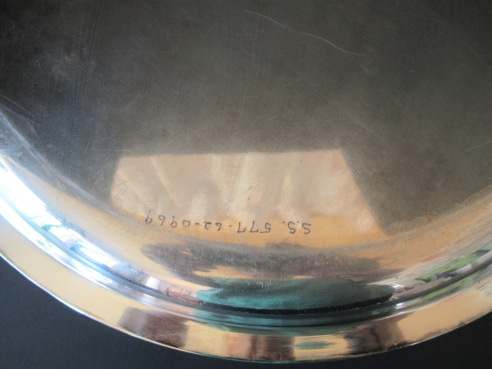 Vintage 13" silver plate serving platter MCM simple pattern edge ...