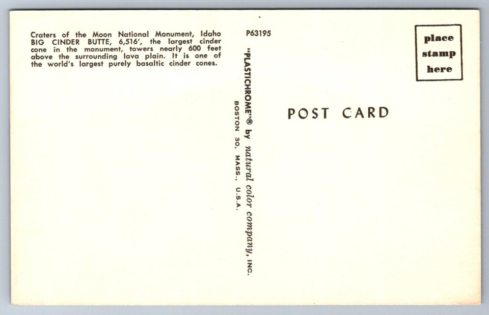 Postcard Craters of the Moon National Monument ID Big Cinder Butte | eBay