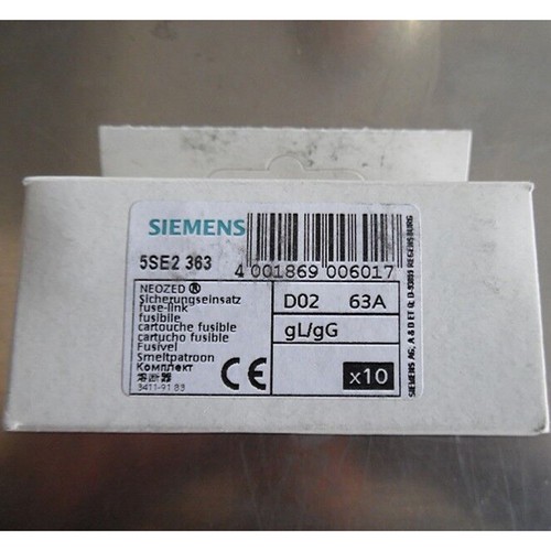 10pc new Siemens 5SE2363 ( 63Amp) 63A 400Vac D02 gG NEOZED Fuse | eBay