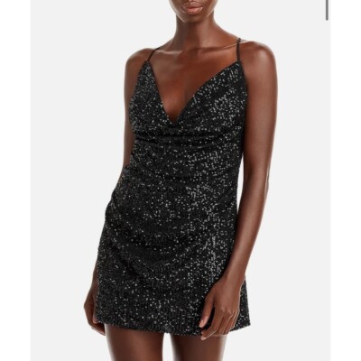 BARDOT Women’s Sequined Above Knee Mini Dress Size 6 New Black | eBay