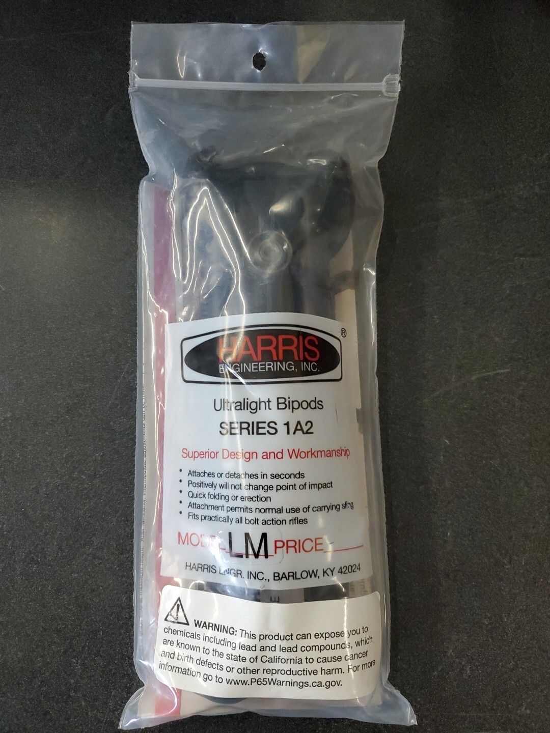 1A2-LM Harris Engineering Bipod, Ultralight Bipods, Series 1A2, Model ...