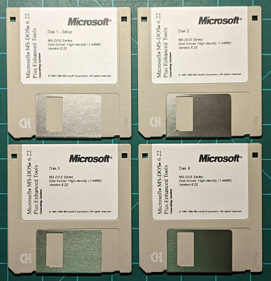 Microsoft MS-DOS 6.22 - Installer Floppy Disks - 3.5" 1.44MB | eBay