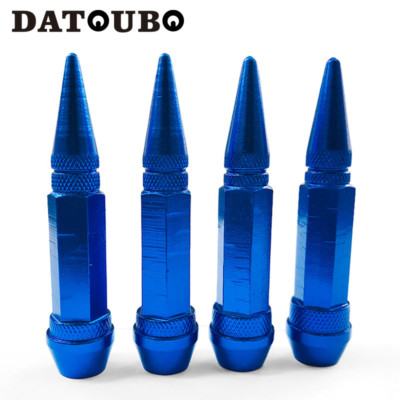 8 Pcs Aluminum Metal Long Blue Spike Wheel/Tire Valve Stem Car-Truck ...