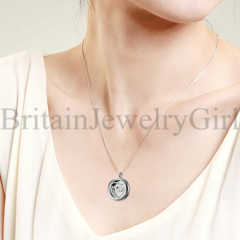 30mm Locket Pendant Aromatherapy Perfume Essential Oil Diffuser Chain ...