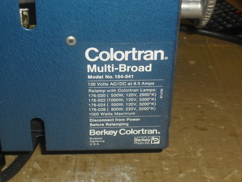 Berkey Photo Colortran 104-041 Broad Stage Spotlight up to 1000 W, 120 ...