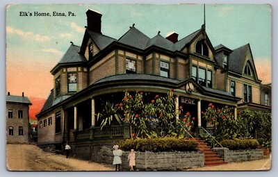 Postcard Etna PA Elk's Home 1922 | eBay